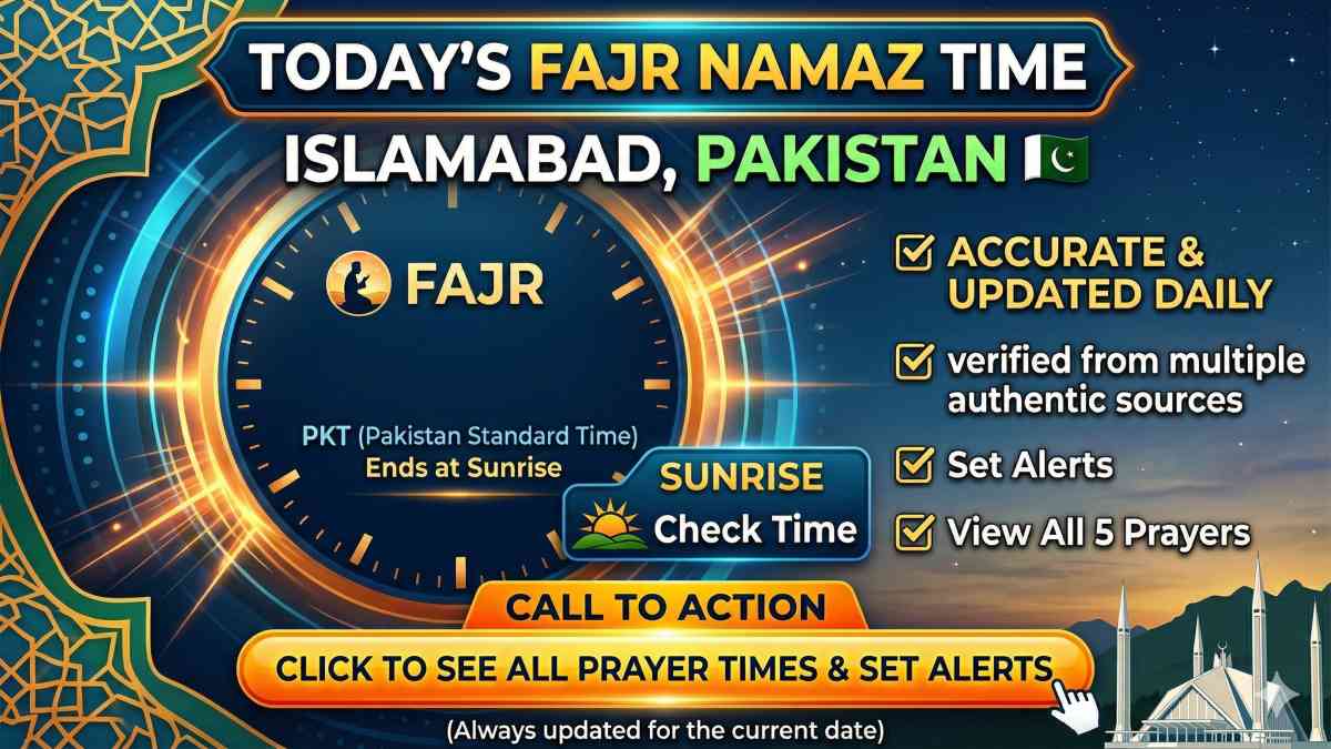 Fajr Namaz Time in Islamabad Pakistan Today – Updated Time